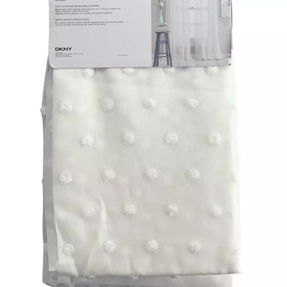 Dkny | Accents | Dkny Poppy 5 X 84 White Dot Rod Pocket Sheer Window ...